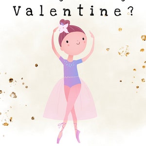 Ballet Valentines Day Card Template, Ballet Valentines Cards for Kids ...