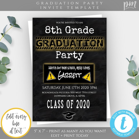 5th Grade Graduation Invitation