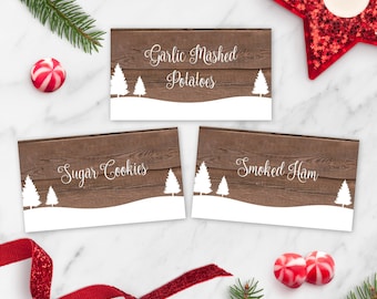 Christmas Food Tent Cards | Etsy