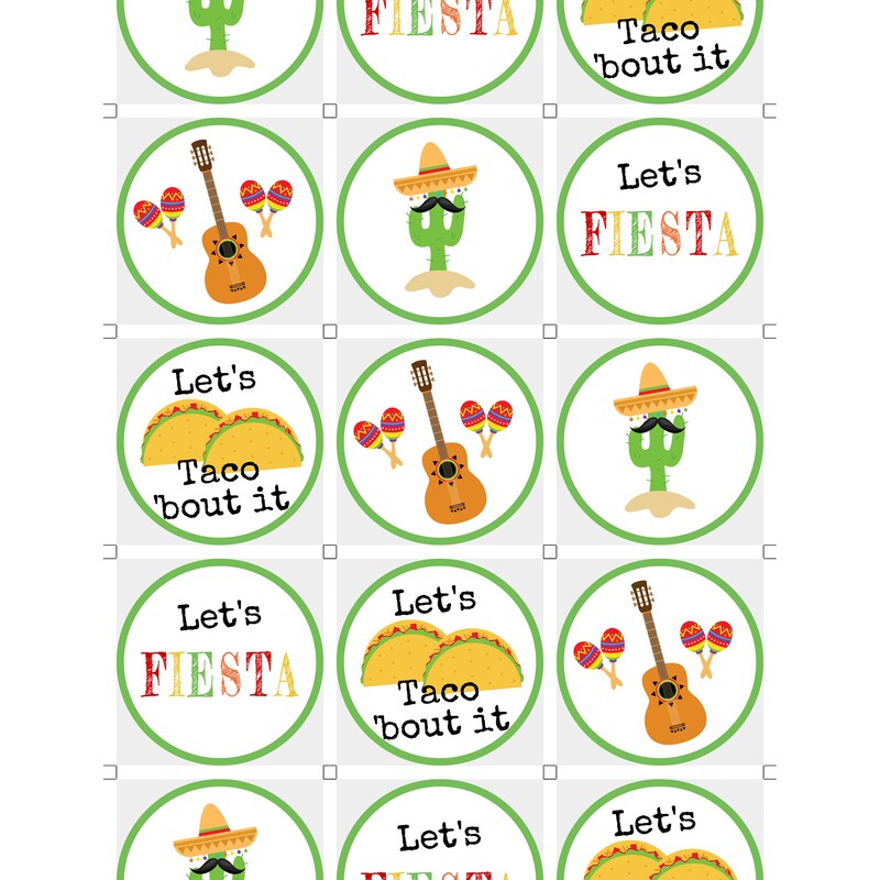 Fiesta Cupcake Toppers - Etsy
