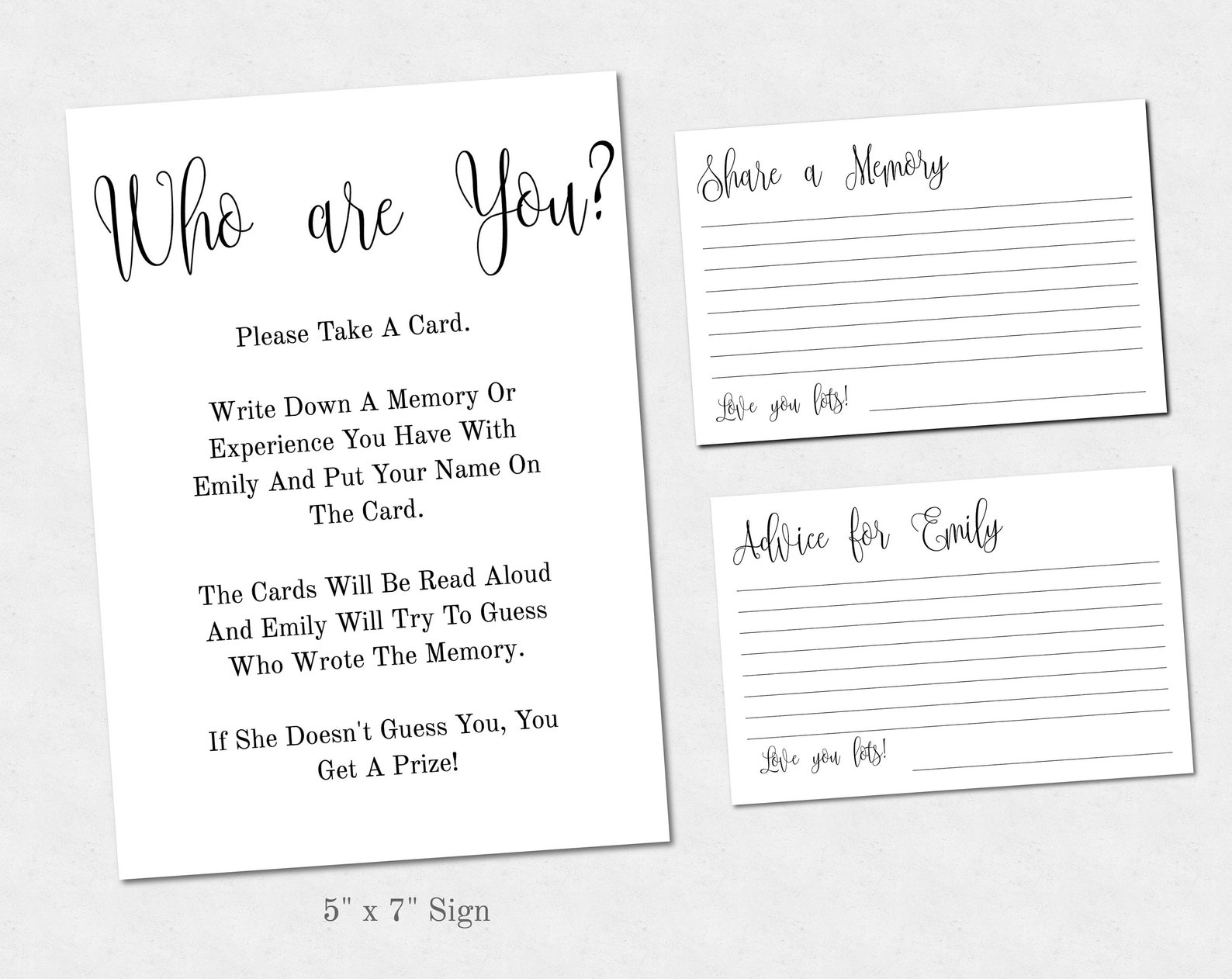 Script Bridal Shower Template Invitation Suite, DIY Edit + Print Bundle ...