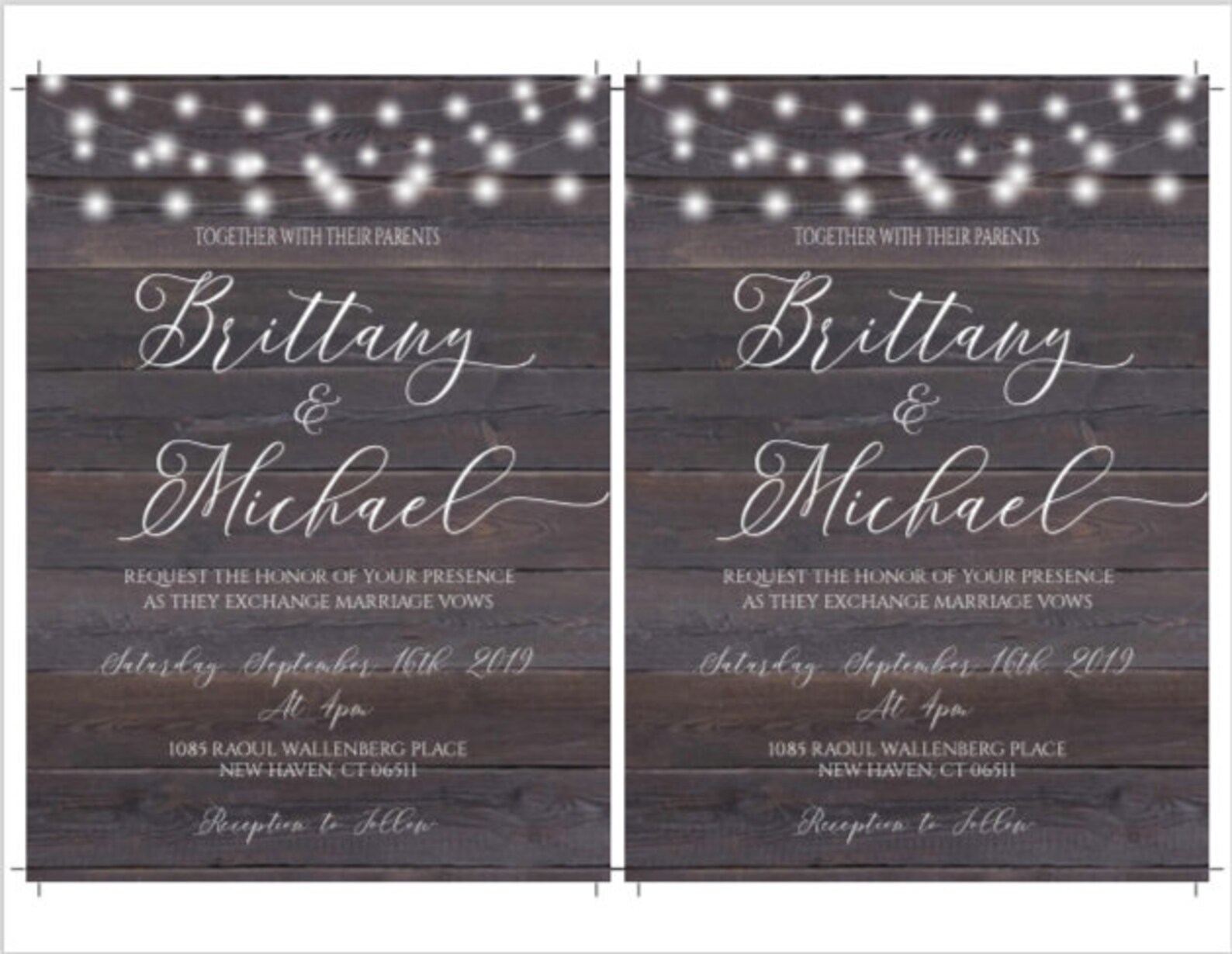 Rustic Lights Wedding Invitation Template Downloads Printable - Etsy