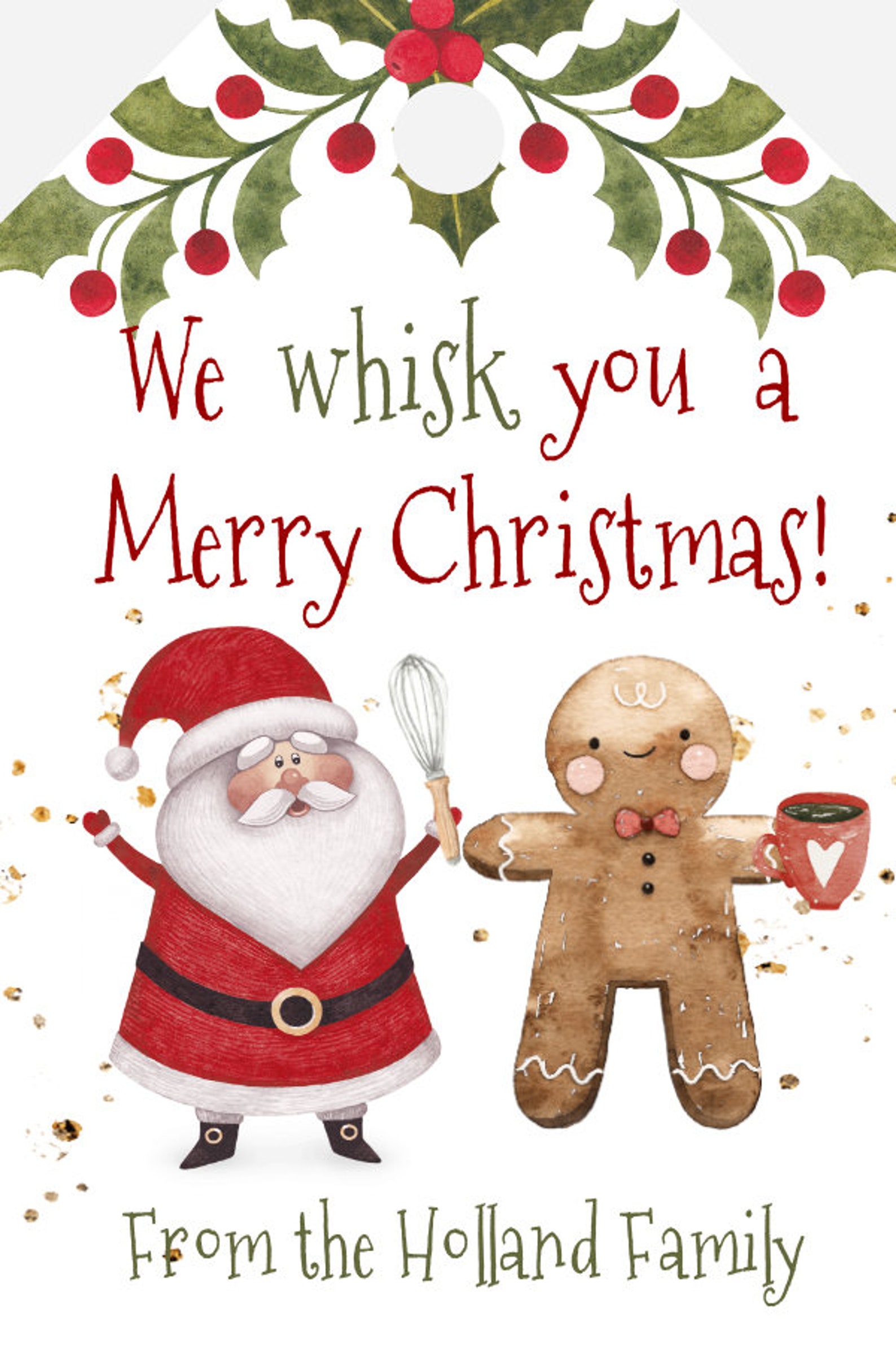 We Whisk You A Merry Christmas Favor Tag Template Baked Gift - Etsy
