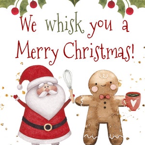 We Whisk You A Merry Christmas Favor Tag Template, Baked Gift Tag ...