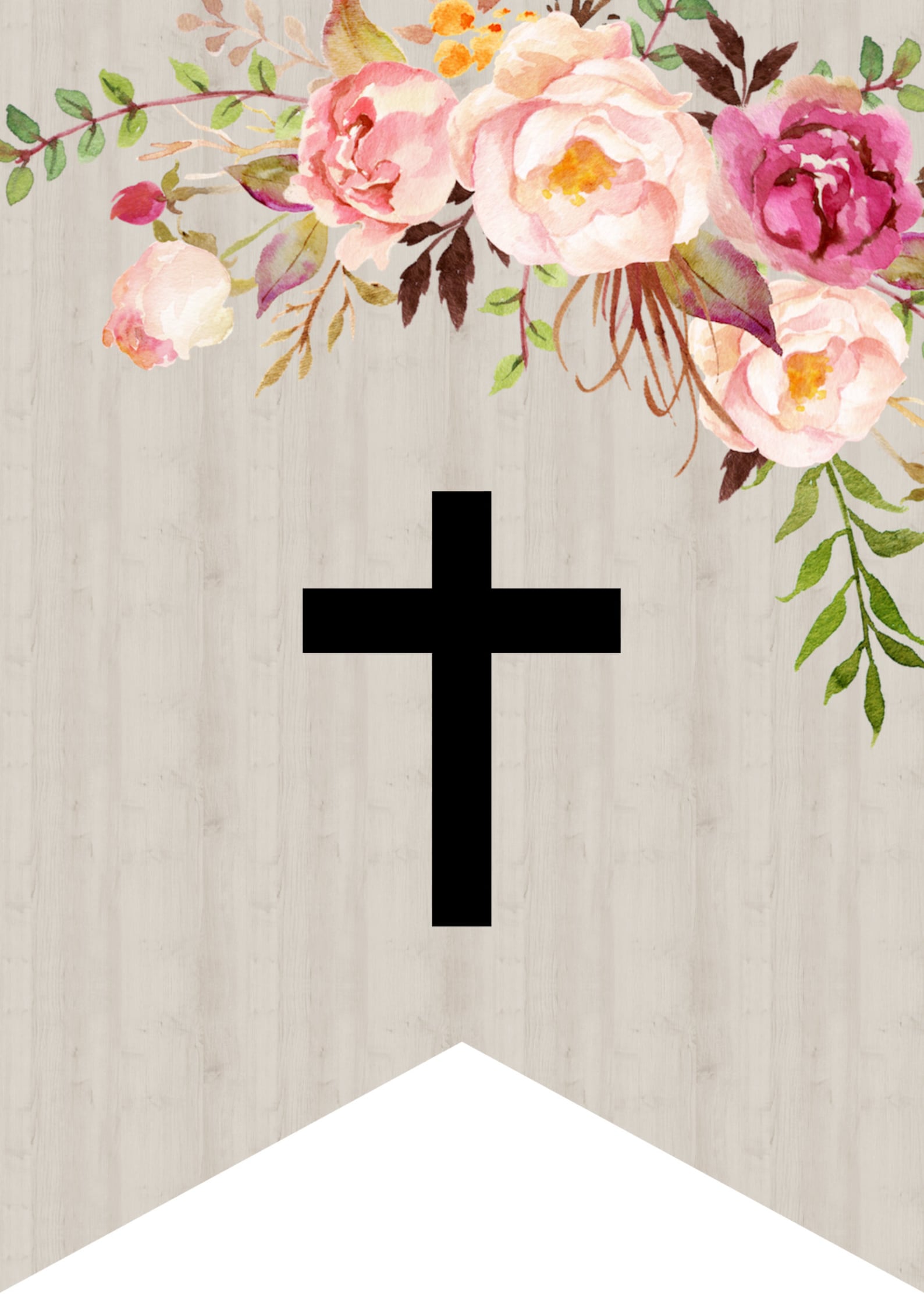 FLORAL God Bless Banner Template Bunting Flag Banner for | Etsy