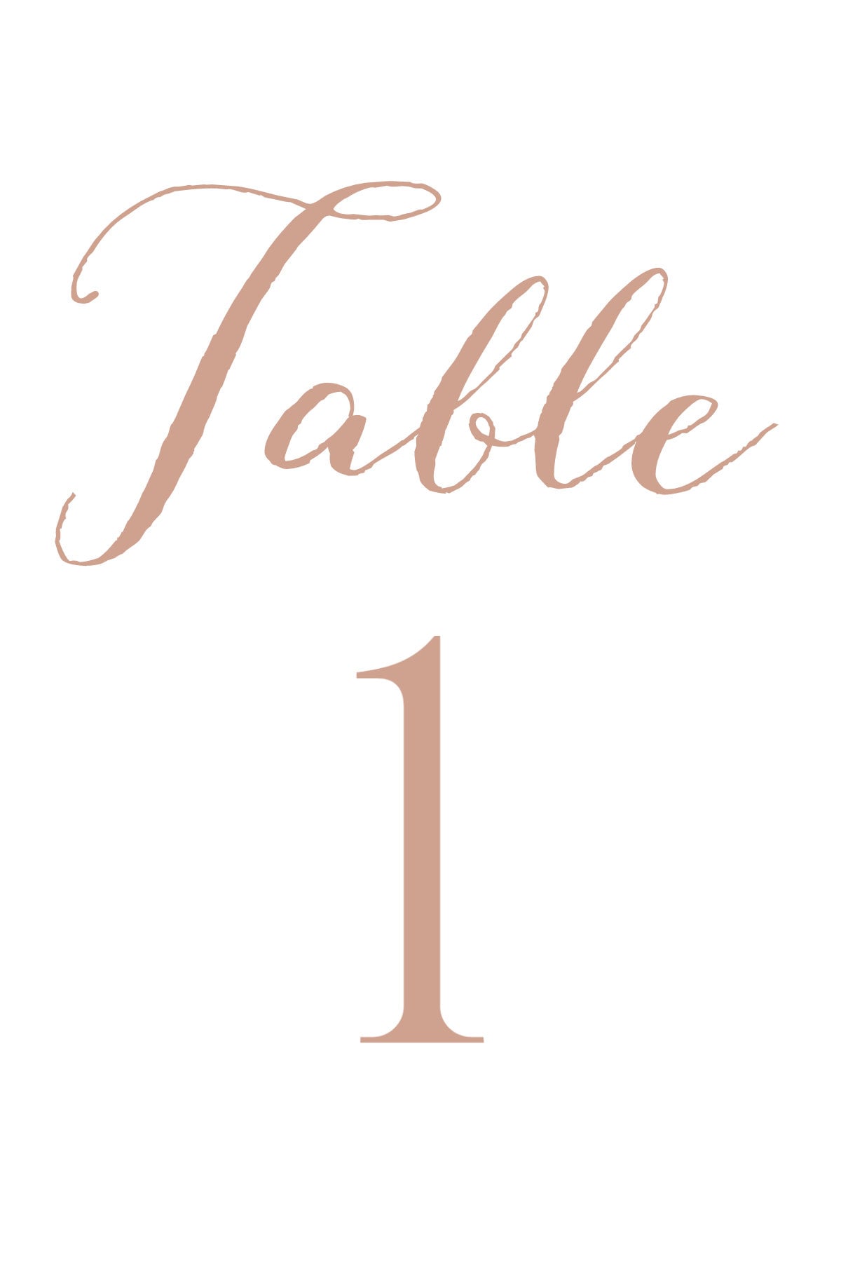 Rose Gold Table Number Template for Wedding Wedding - Etsy