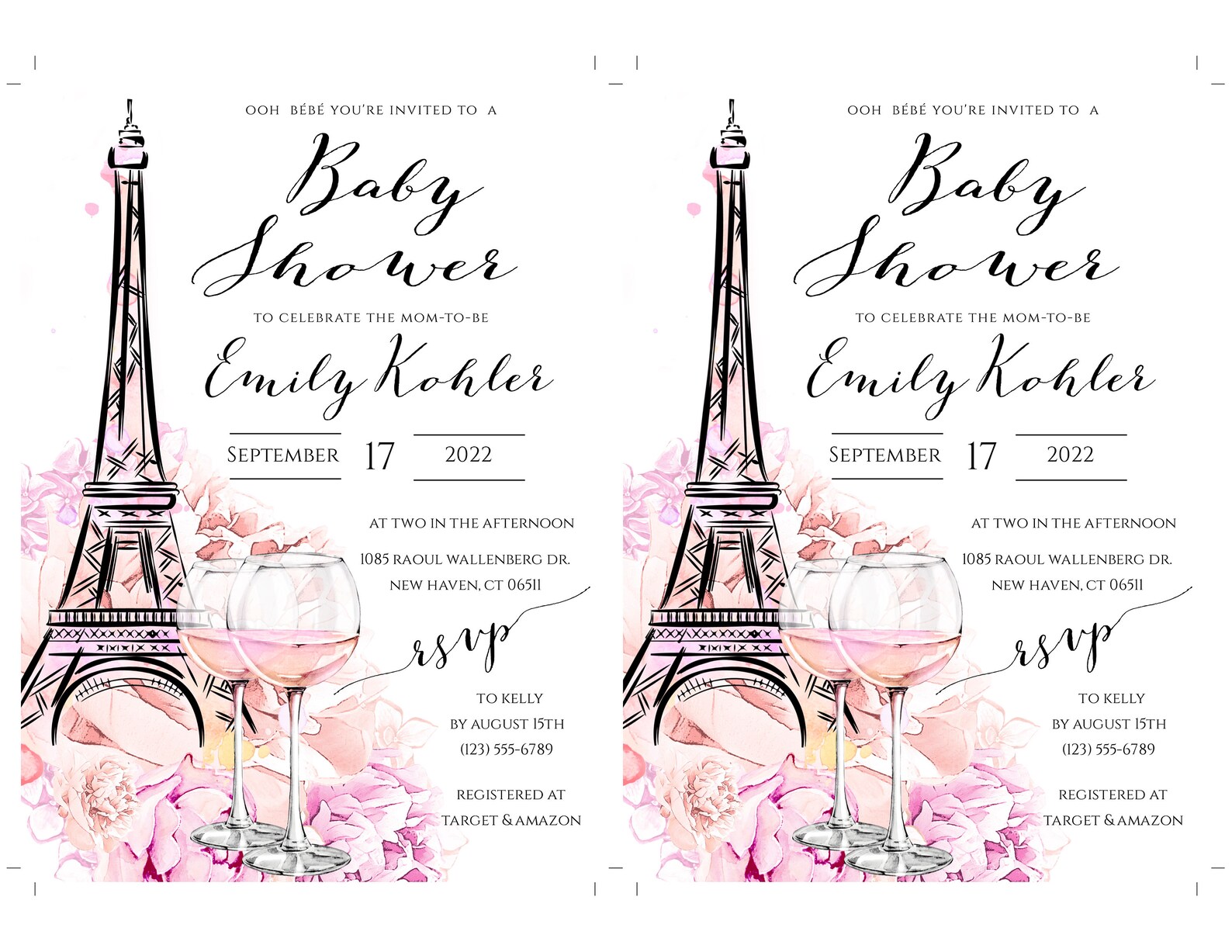 Paris Baby Shower Template Invitation Set, French Baby Shower Invite ...