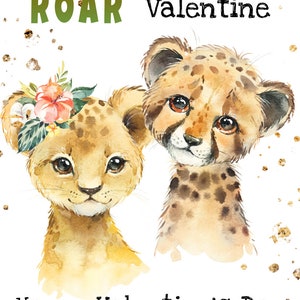 Jungle Valentine Card Template, Safari Valentines Cards for Kids ...