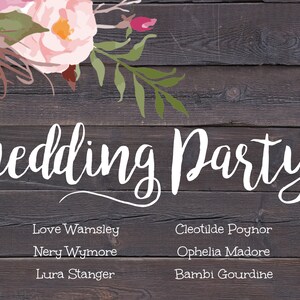 Rustic Wedding Seating Chart Template, Pink Floral DIY Seating Plan ...