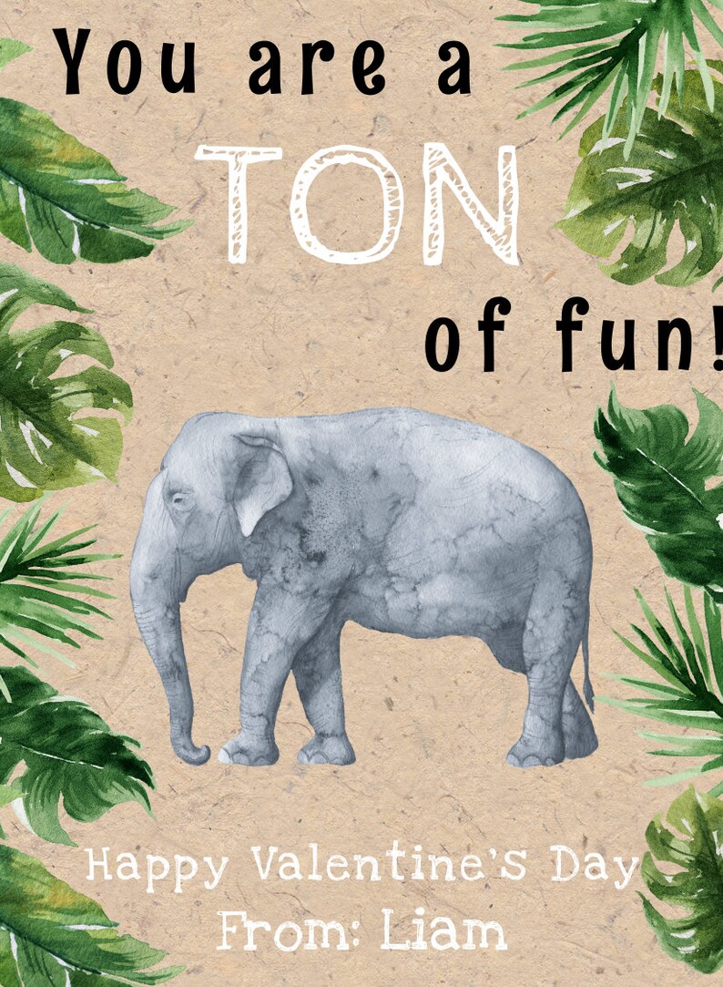 Safari Valentines Day Card Template, Safari Valentines Cards for Kids ...