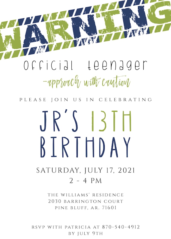 Teen Birthday Invitation Template
