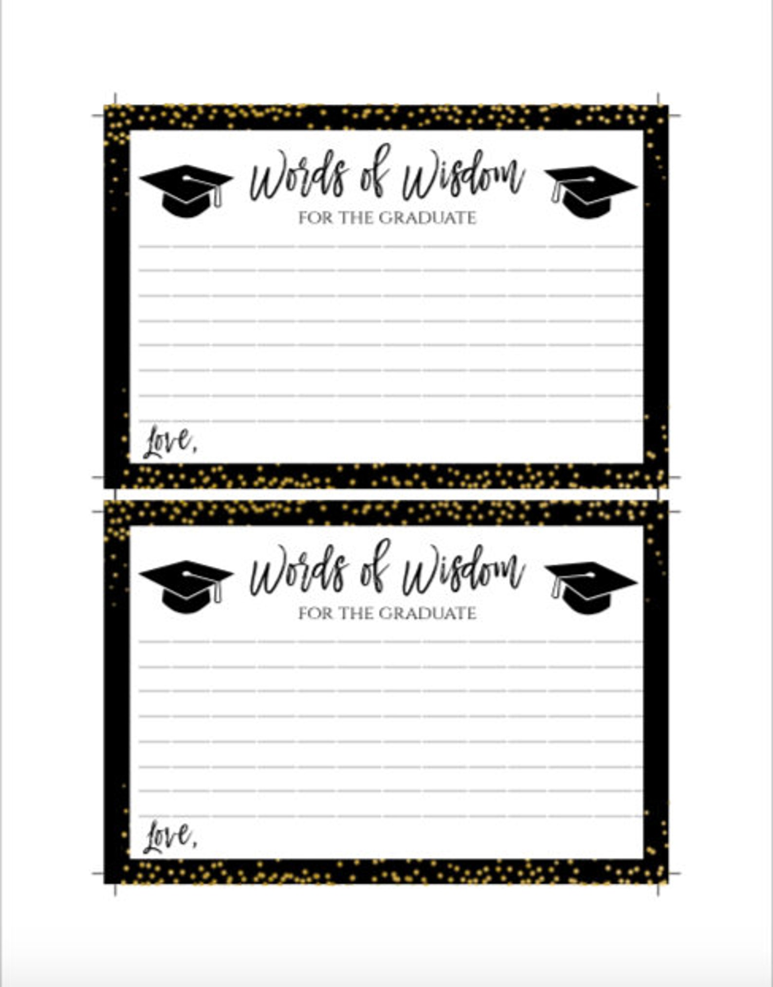College Graduation Words of Wisdom Sign Cards Template - Etsy