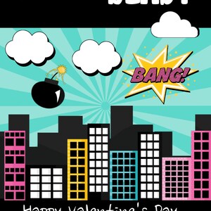 Super Hero Valentines Day Card Template, Superhero Valentine Cards for ...