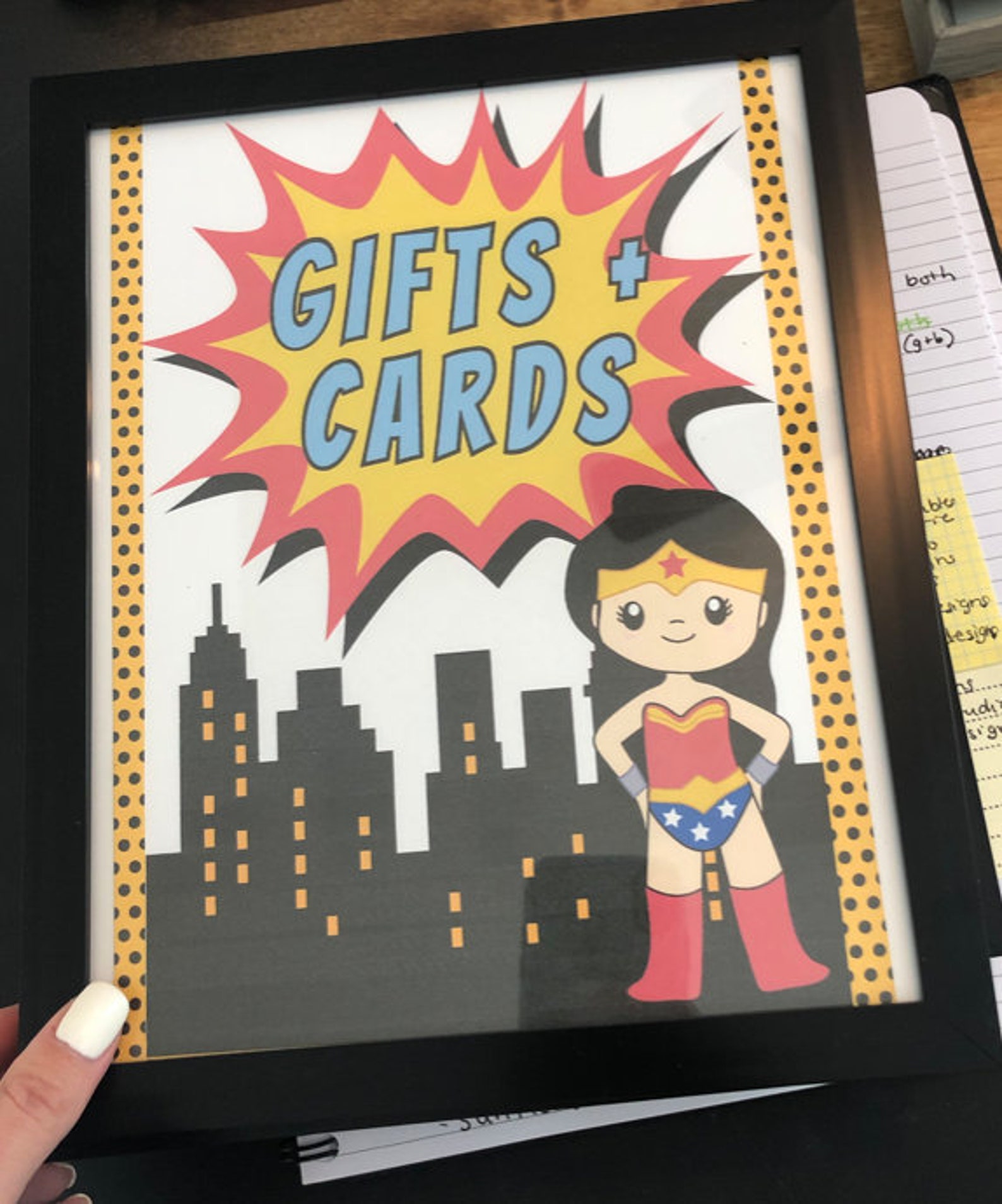 Superhero Gifts Cards Sign Template for Girl Birthday Super | Etsy