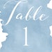 Dusty Blue Table Number Template for Wedding Editable Light - Etsy
