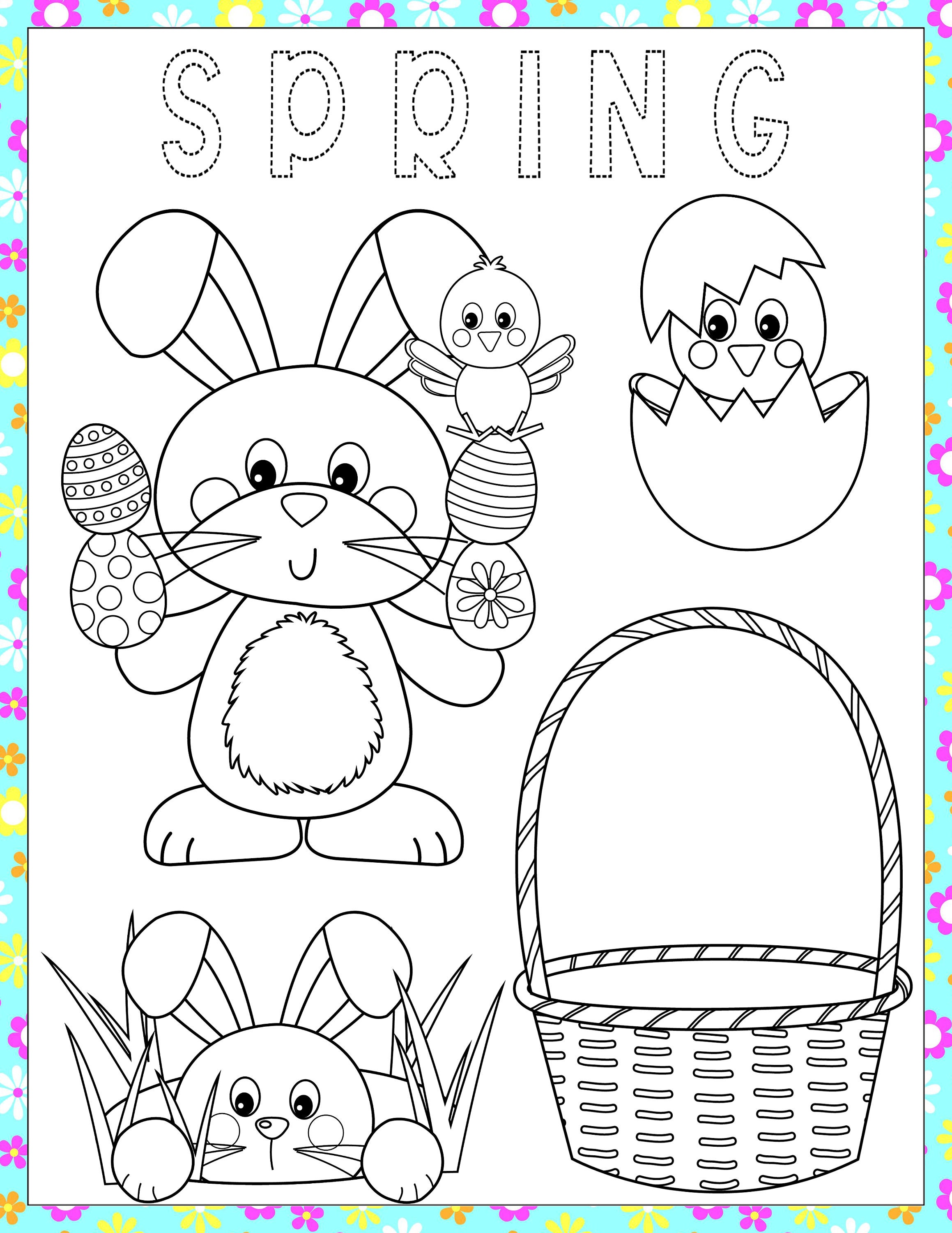 Easter Coloring Pages for Kids, 10 Page Coloring Printable Template ...