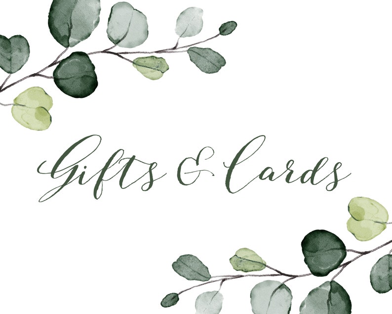 Greenery Gifts & Cards Sign Template Cards Gifts Sign | Etsy