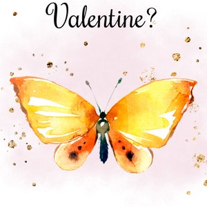 Butterfly Valentines Day Card Template, Digital Valentine Cards for ...