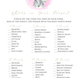 Pink Elephant Baby Shower Game Bundle Template Set, Elephant Shower ...