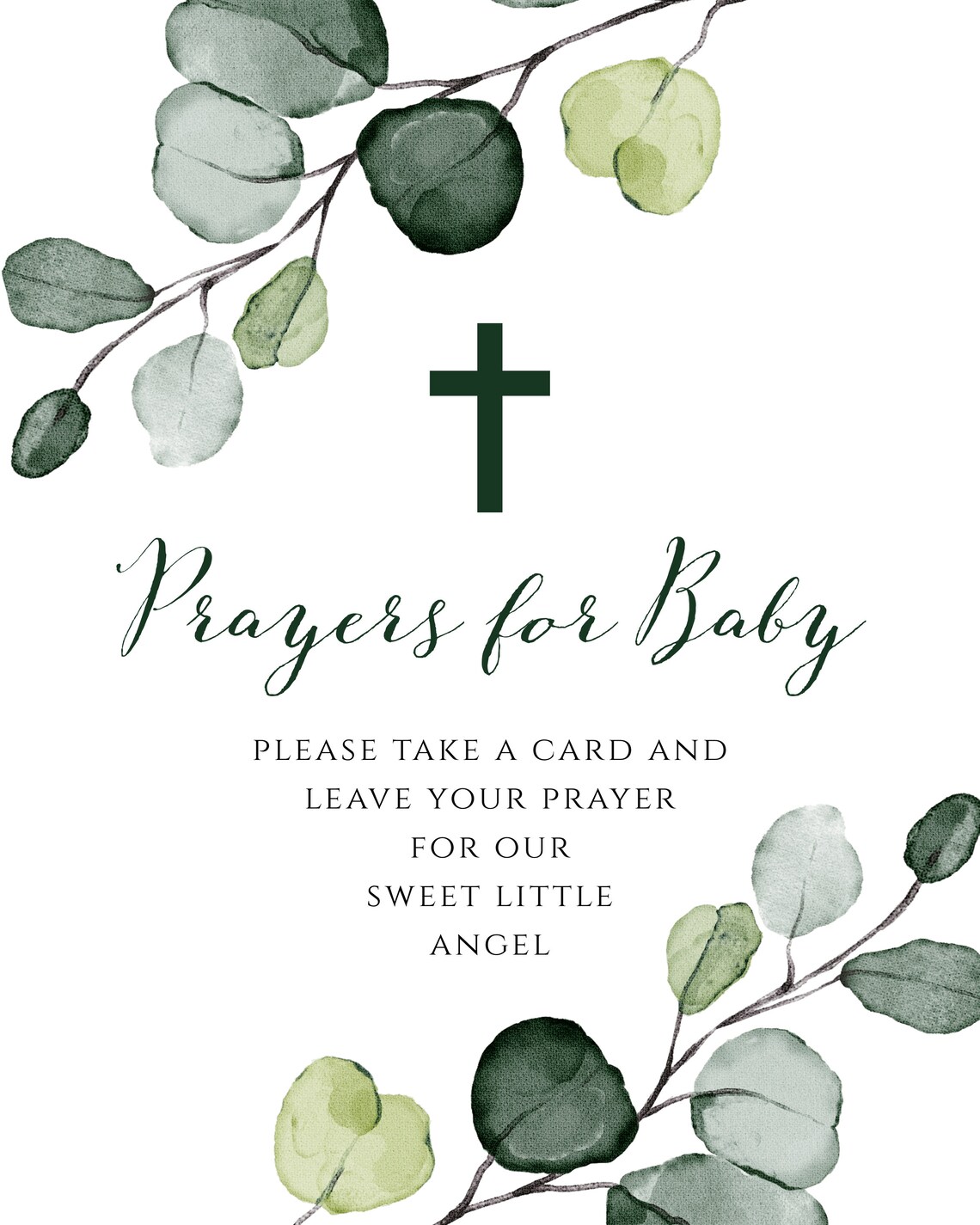 Personalized Baby Baptism Sign & Prayer Cards for Boy or Girl | Etsy