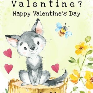 Woodland Animal Valentines Day Card Template, Forest Animal Valentines ...