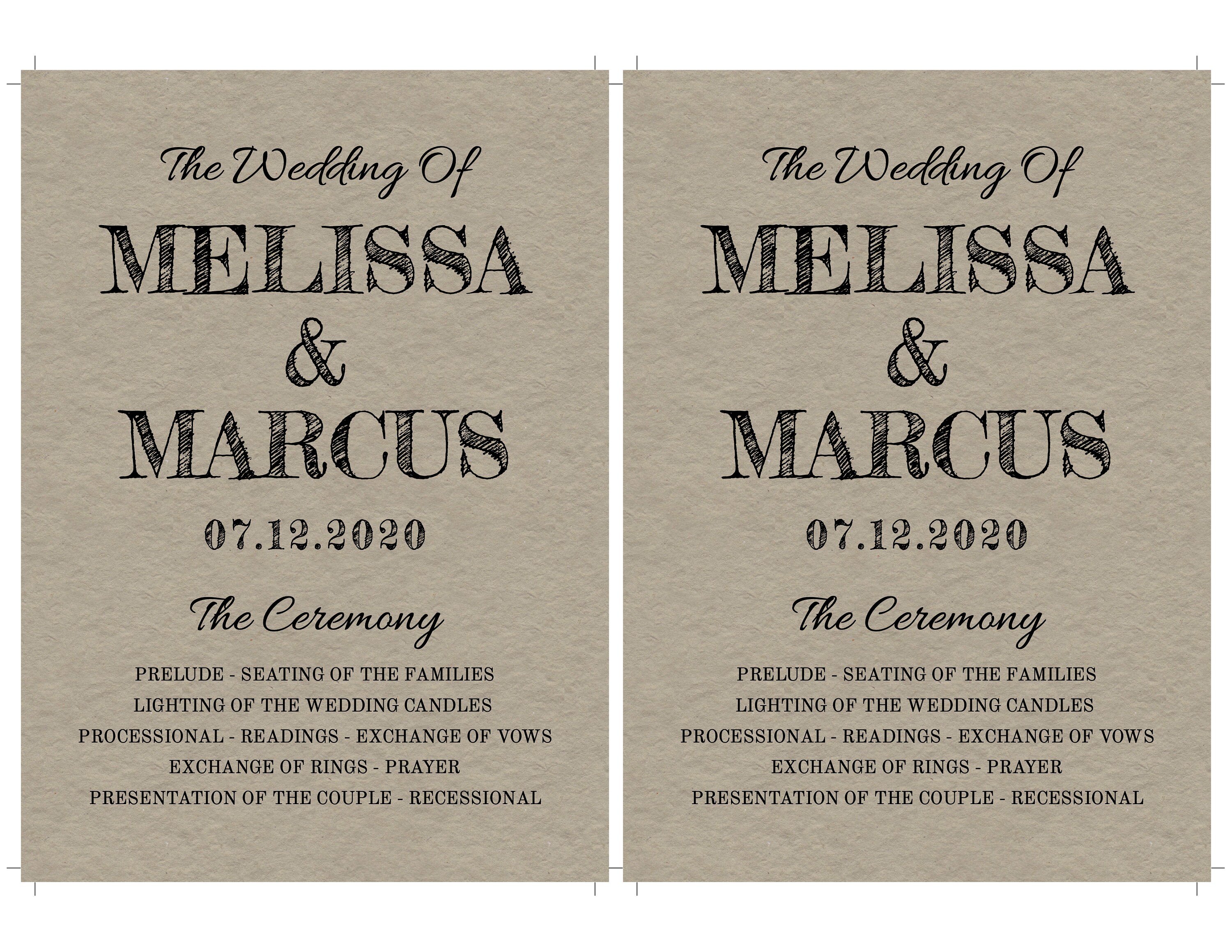 Rustic Wedding Program Template Instant Download Ceremony - Etsy