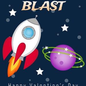 Space Valentine Card Template, Outer Space Valentines Cards for Kids ...