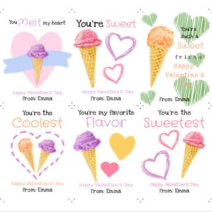 Ice Cream Valentines Day Card Template, Ice Cream Valentines Cards for ...