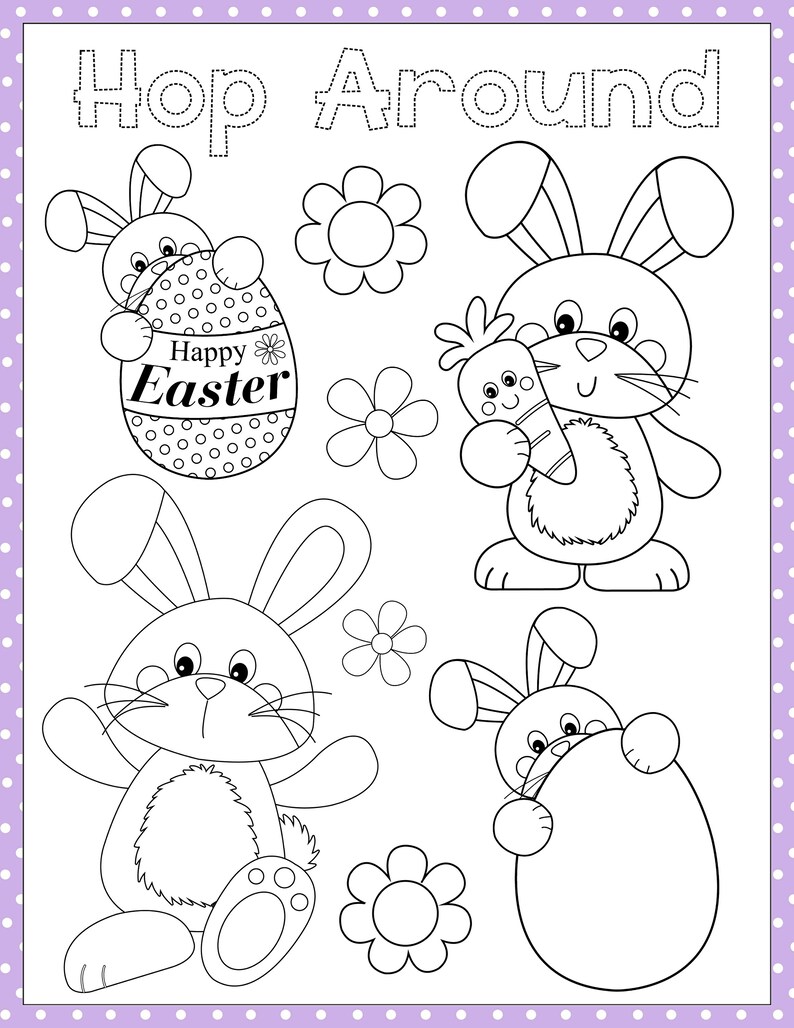 Easter Coloring Pages for Kids 10 Page Coloring Printable - Etsy
