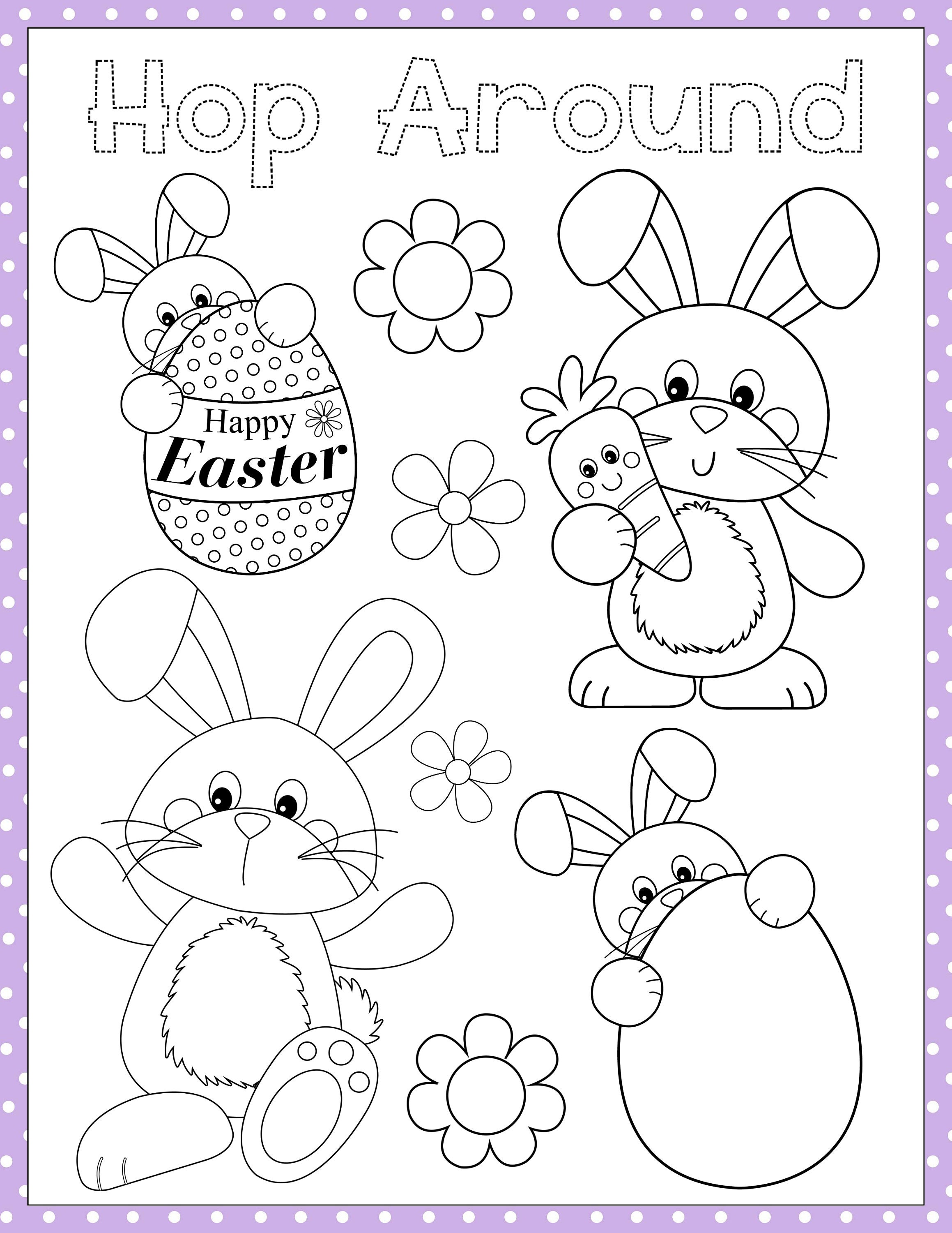 Easter Coloring Pages for Kids, 10 Page Coloring Printable Template ...