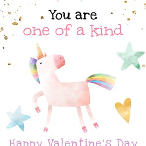 Unicorn Valentines Day Card Template, Unicorn Valentines Cards for Kids ...
