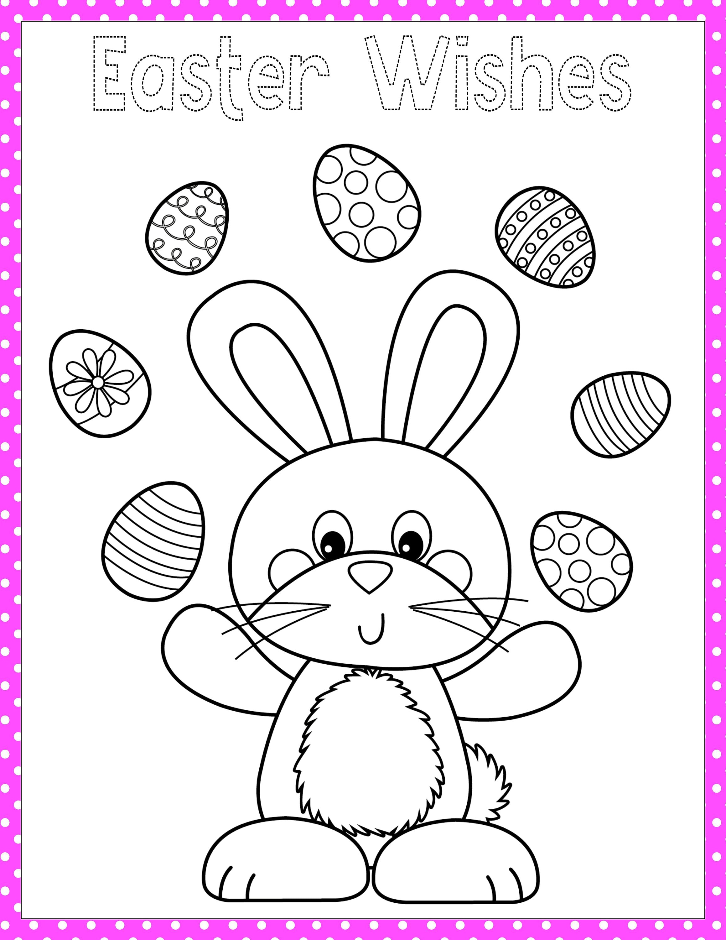 Easter Coloring Pages for Kids, 10 Page Coloring Printable Template ...