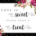 Love is Sweet Please Enjoy a Treat Bridal Shower Sign - Etsy