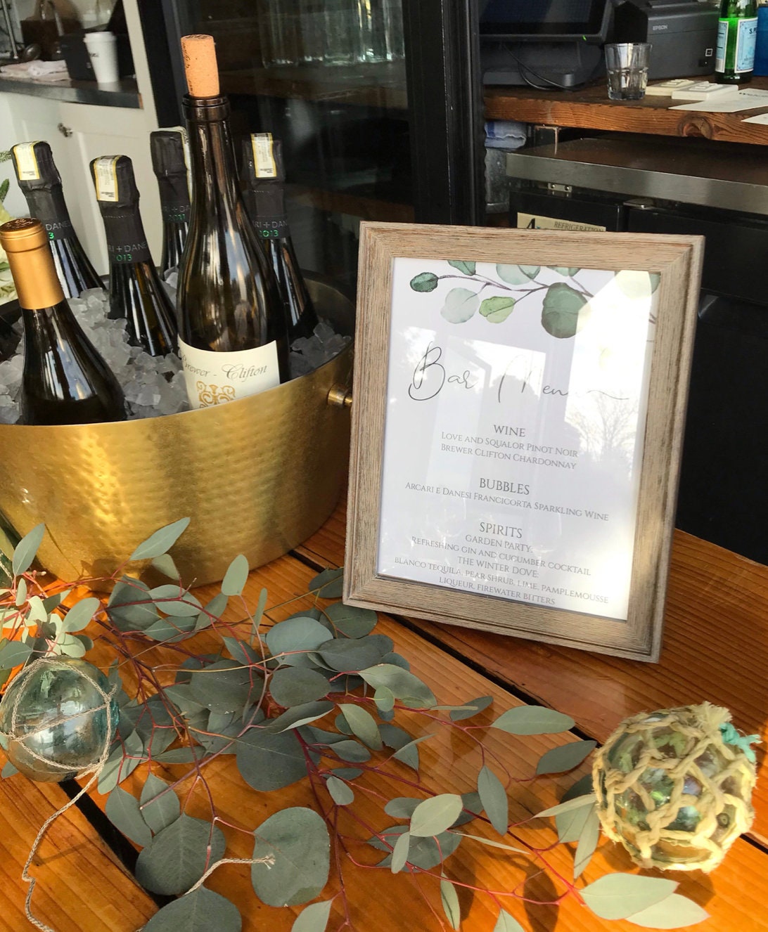 Greenery Bar Menu Template for Wedding Printable Bar Menu | Etsy