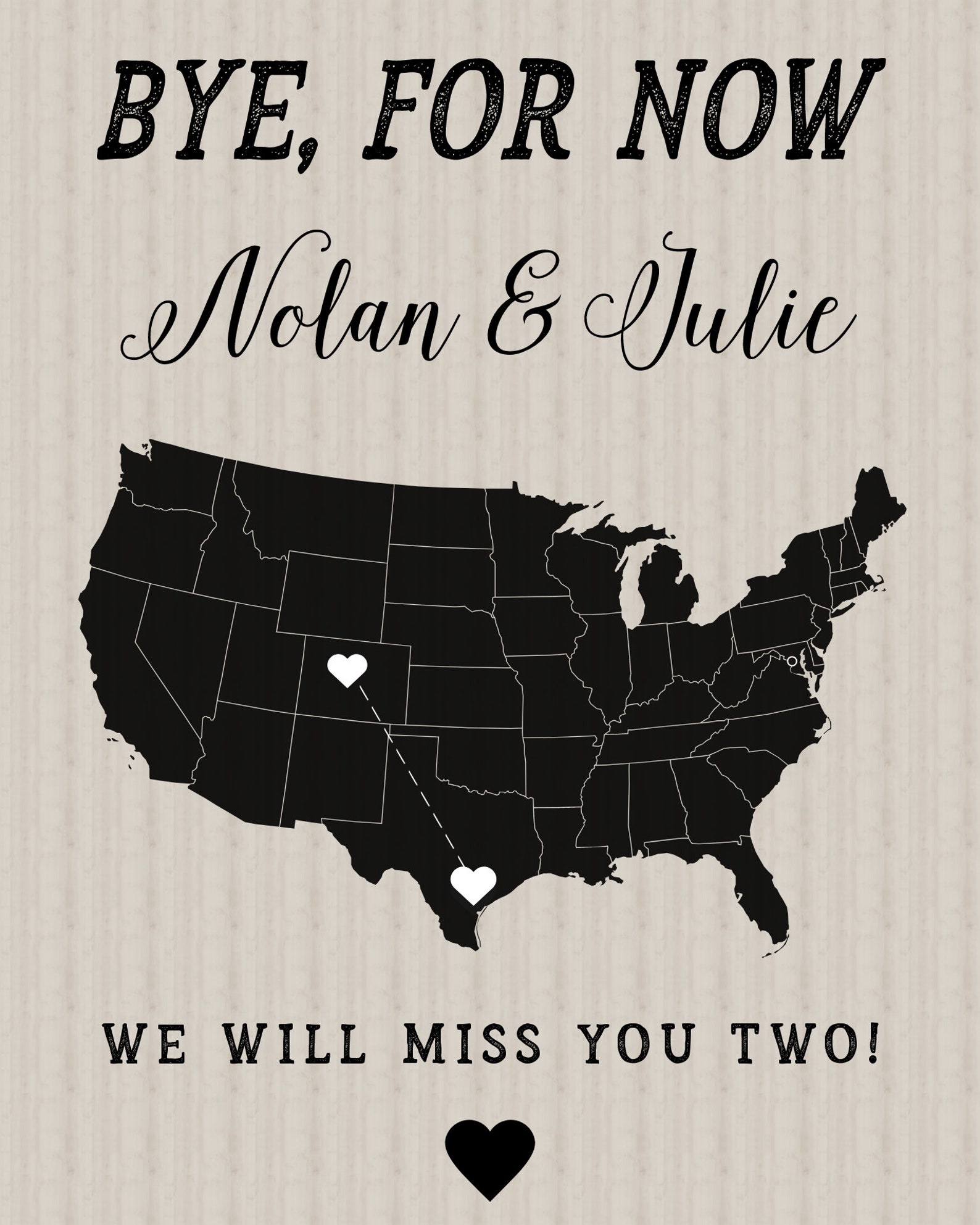 Going Away Party Sign With Map, Farewell Party, Retirement Decorations ...