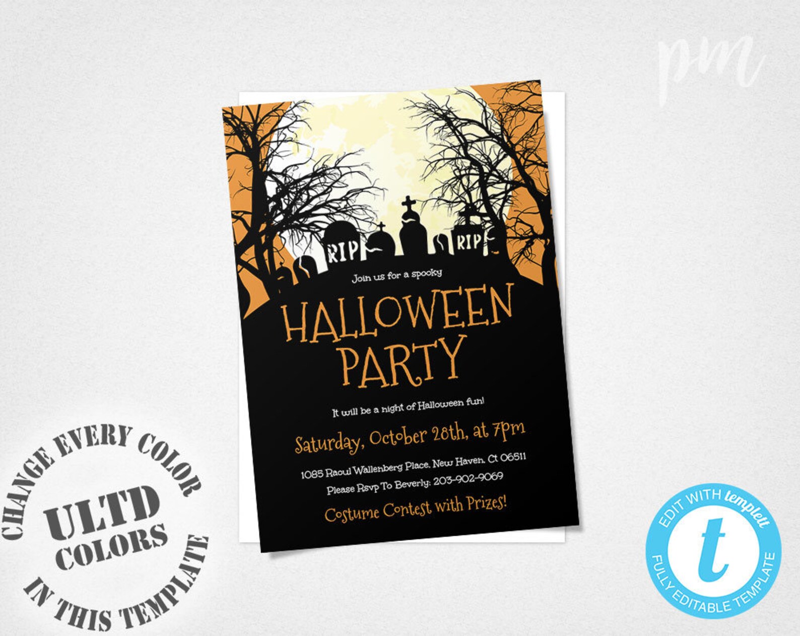 Halloween Party Invitation Halloween Printable Costume Party | Etsy