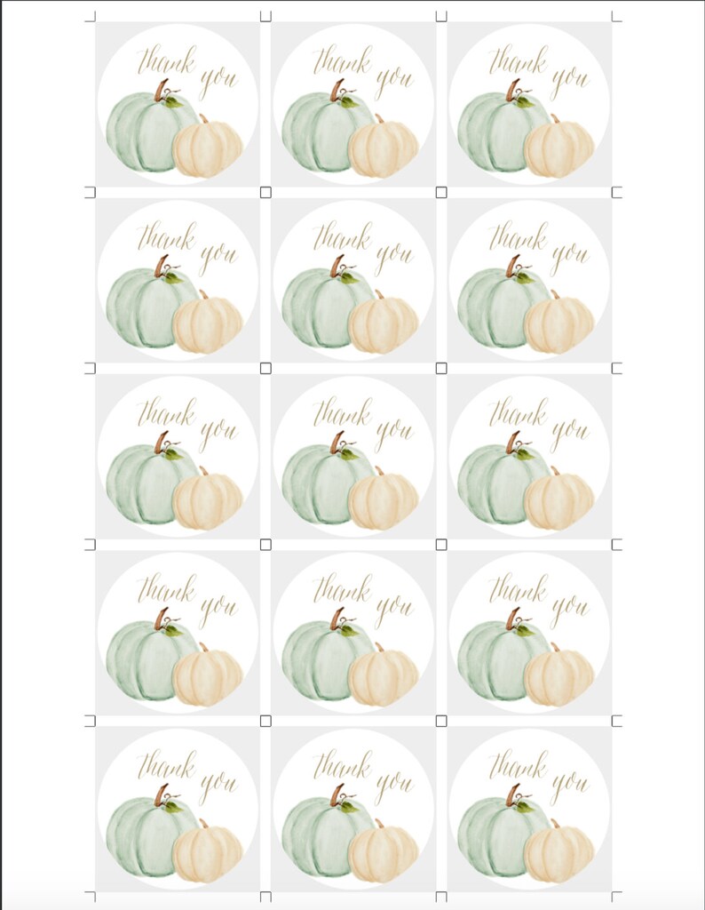 Pumpkin Favor Tag Template Round Square Included Tag - Etsy