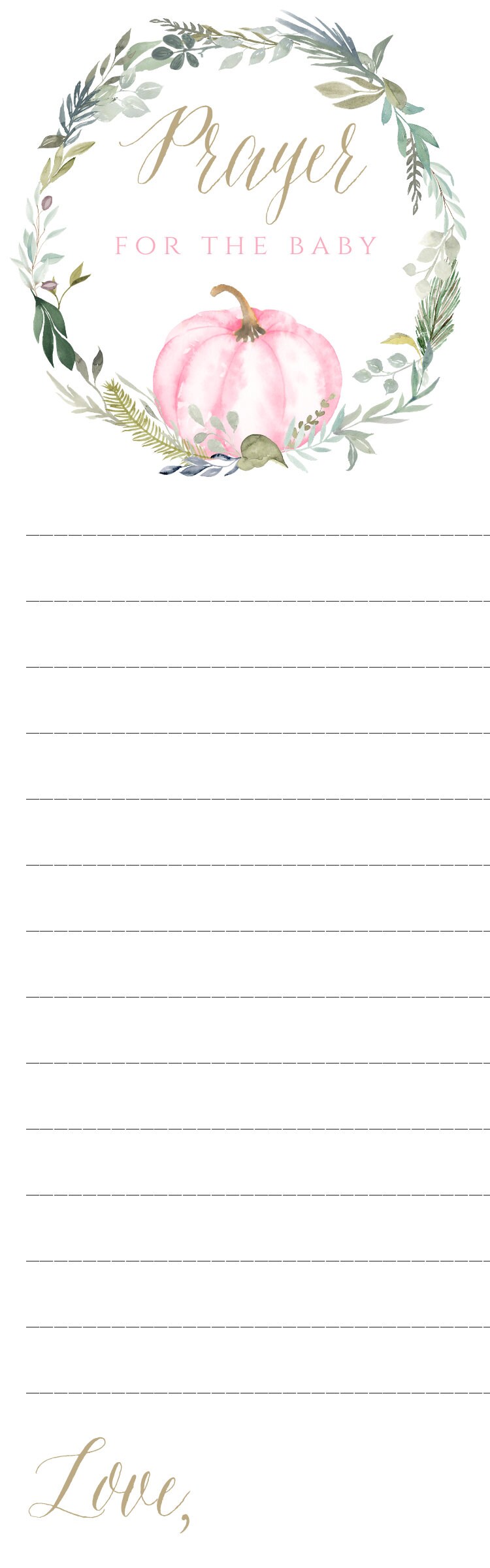Pink Pumpkin Prayer Sign & Prayer Card Templates Girl Fall - Etsy