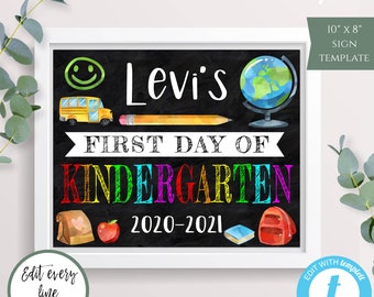 Back to School Sign, 1st Day of School Sign, Chalkboard Sign, First Day ...