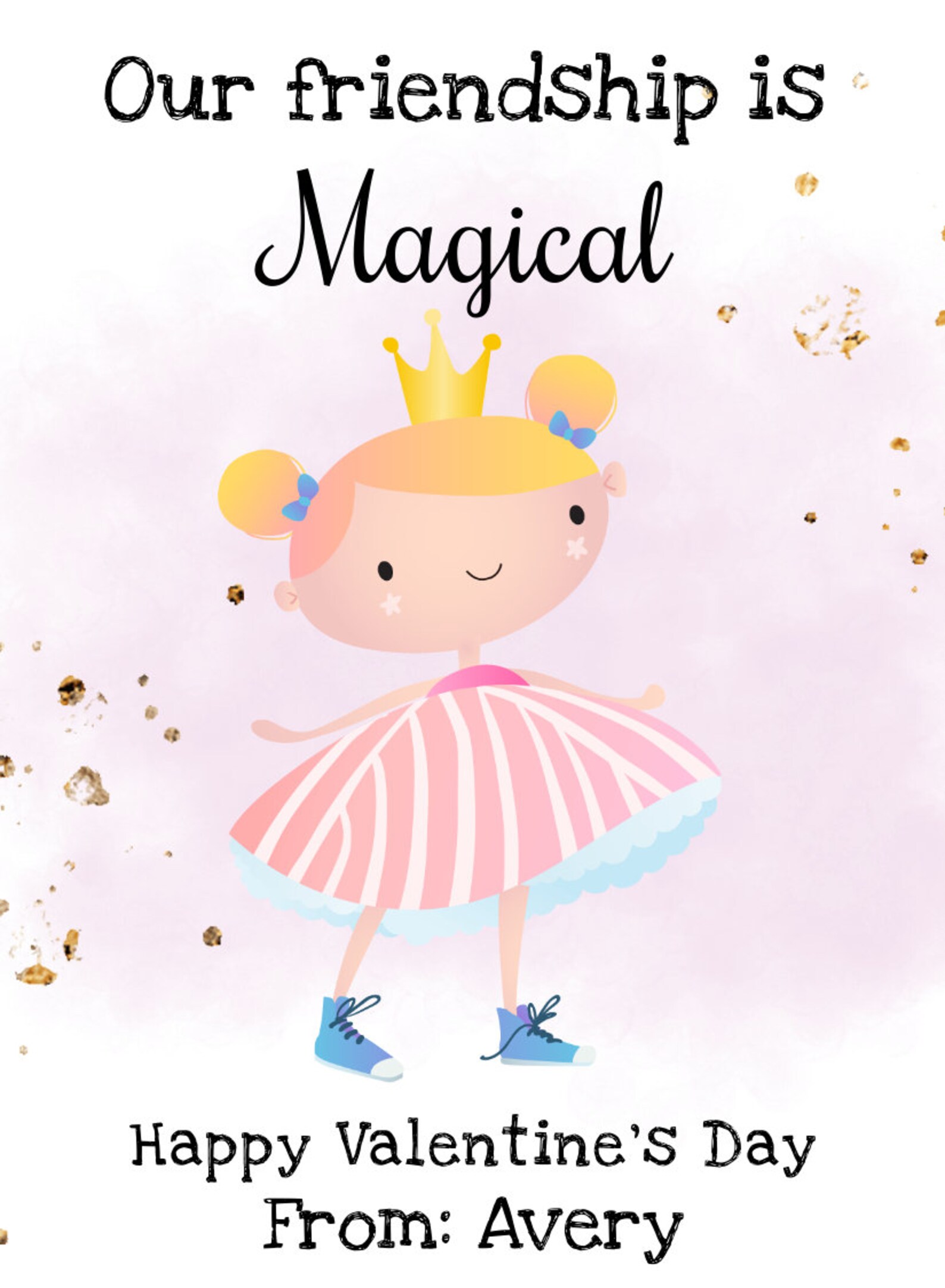 Princess Valentines Day Card Template Princess Valentines | Etsy