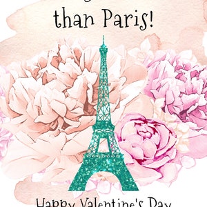 Paris Valentines Day Card Template, Eiffel Tower Valentines Cards for ...