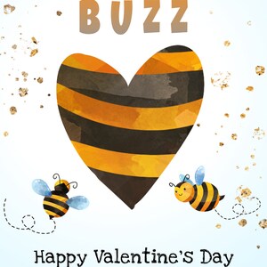 Bee Valentines Day Card Template, Honey Bee Valentine Card for Kids ...
