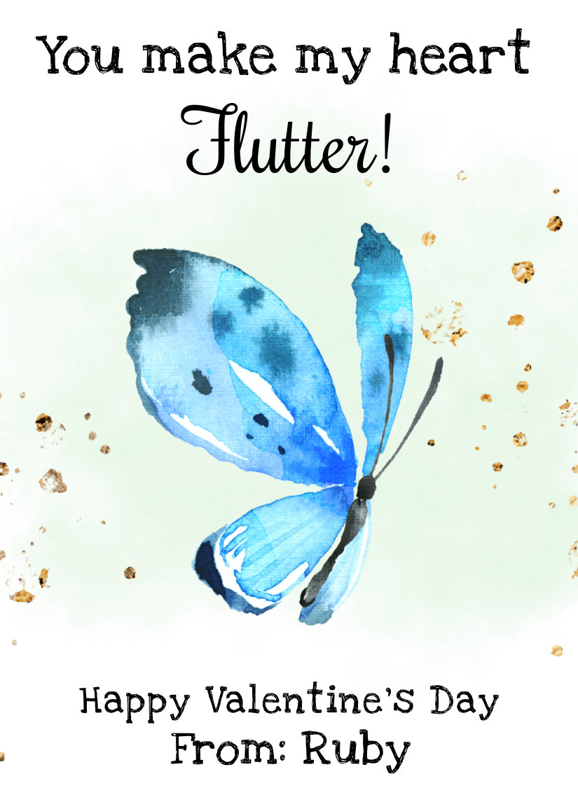 Butterfly Valentines Day Card Template Digital Valentine | Etsy