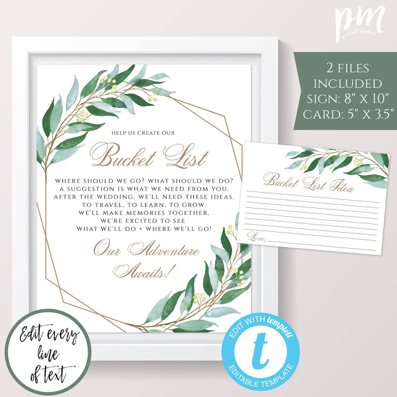 Bucket List Wedding Sign - Etsy