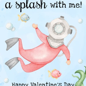 Ocean Valentines Day Card Template, Beach Valentines Cards for Kids ...