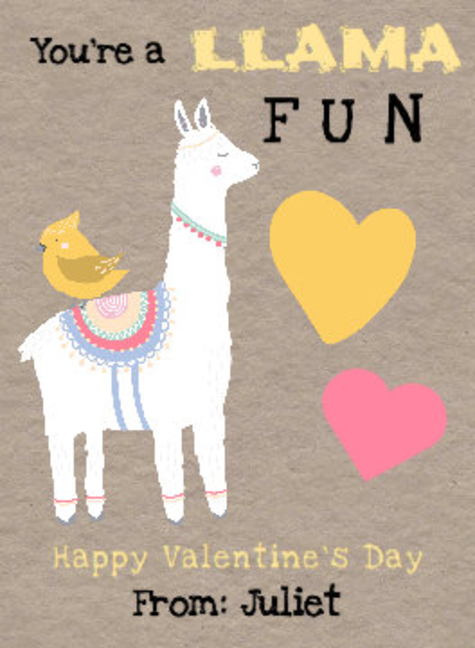 Llama Valentines Day Card Template Llama Valentines Cards for | Etsy