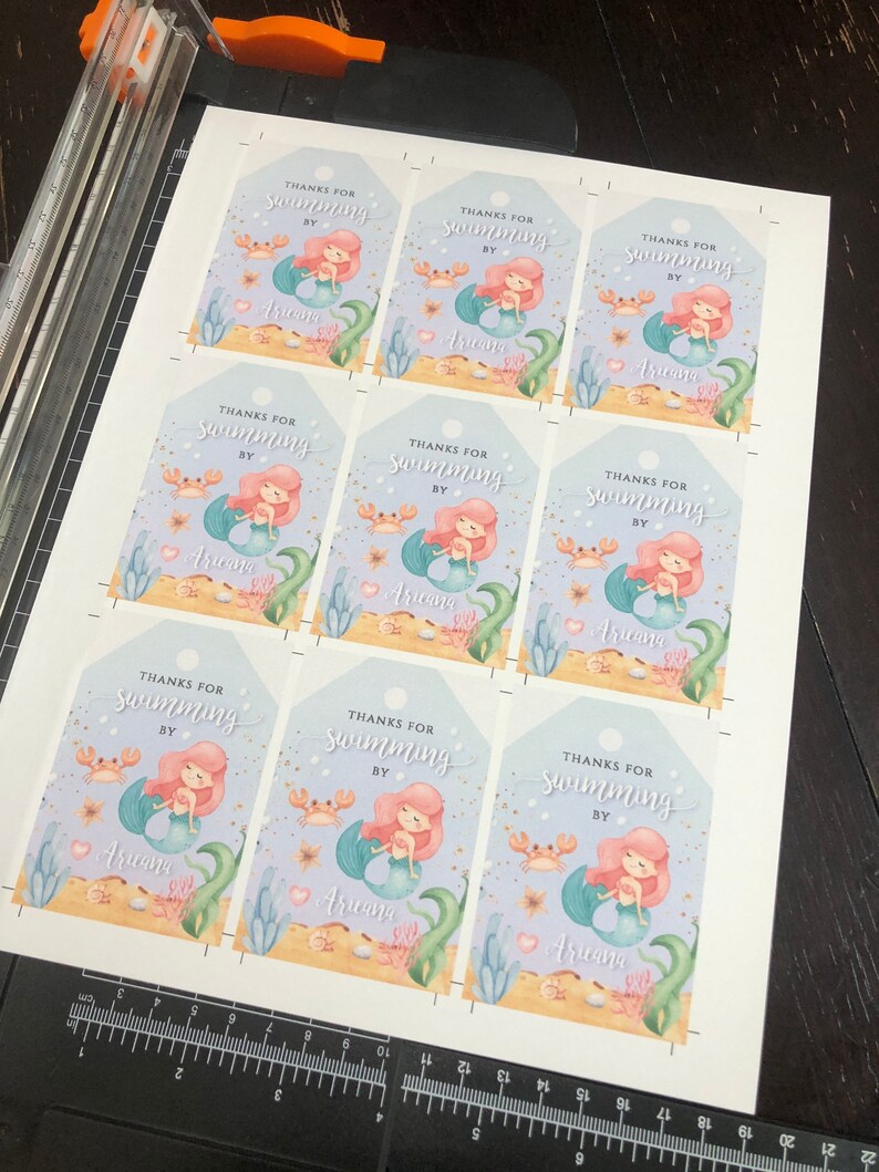 Mermaid Favor Tag Editable Template for Birthday Drive by | Etsy