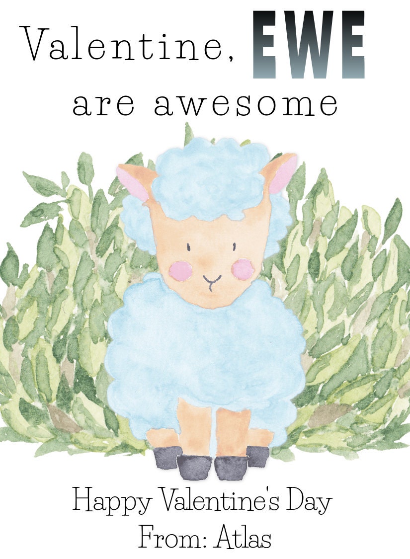 Farm Valentine Card Template Barn Yard Animal Valentines - Etsy