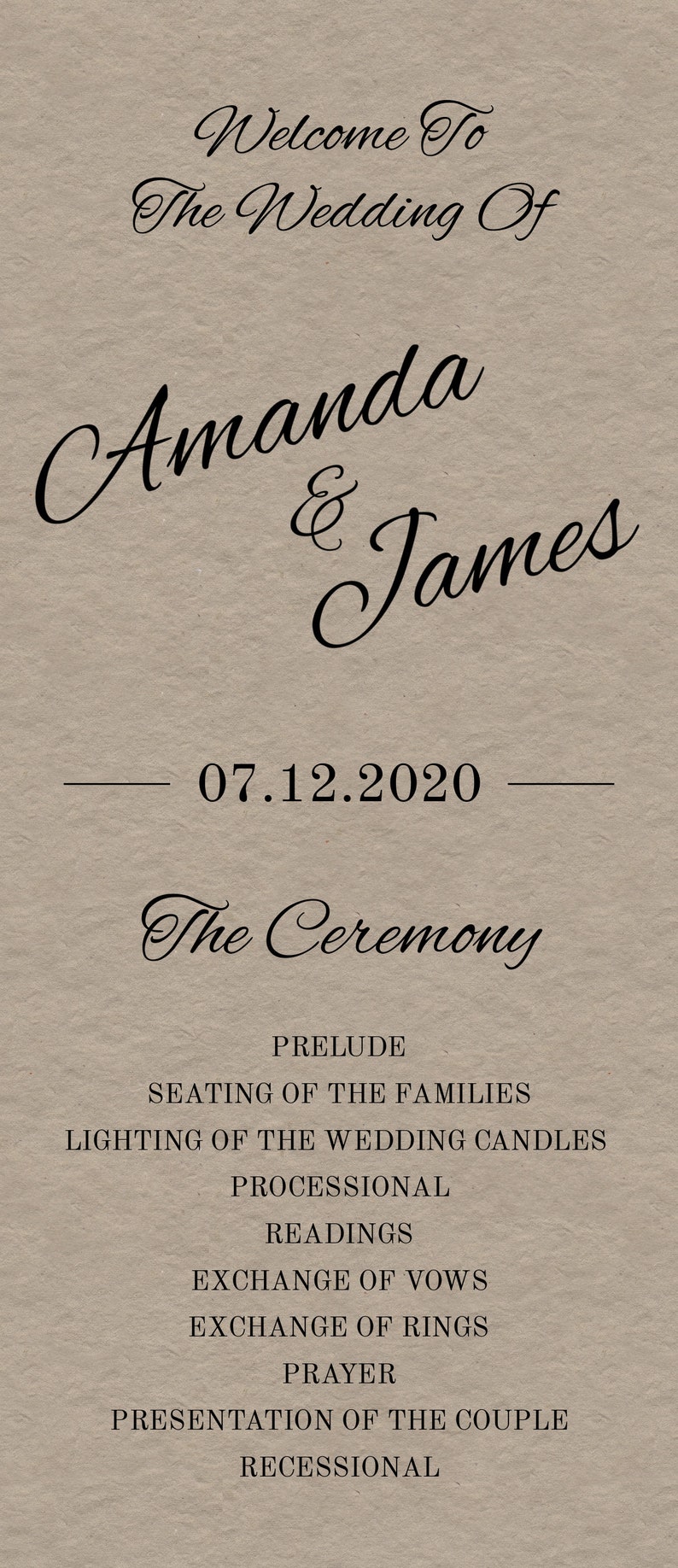Rustic Printable Wedding Program Template Instant Download | Etsy