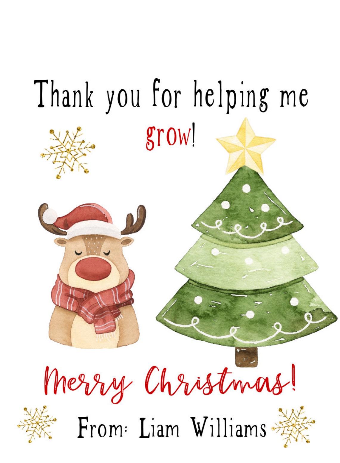Printable Christmas Gift Tag Template for Teacher Merry Christmas ...
